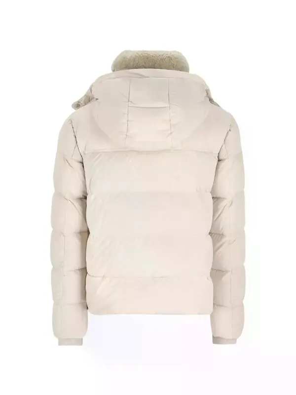 MOORER Beige Hooded Padded Jacket