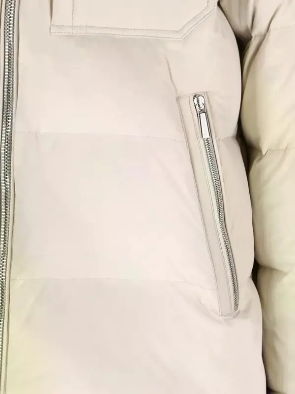 MOORER Beige Hooded Padded Jacket