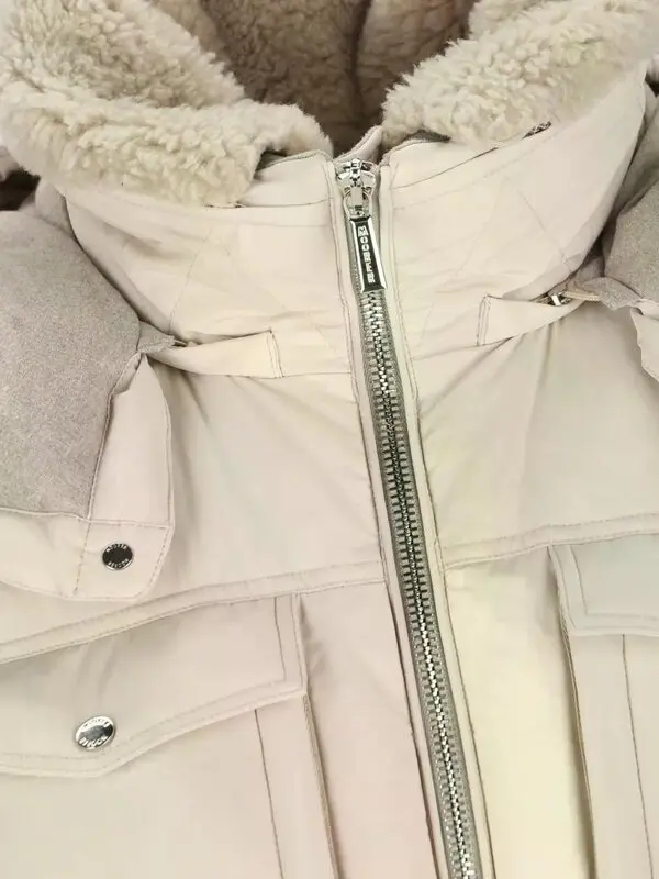 MOORER Beige Hooded Padded Jacket