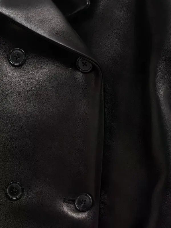 Khaite Double-breasted Leather Blazer