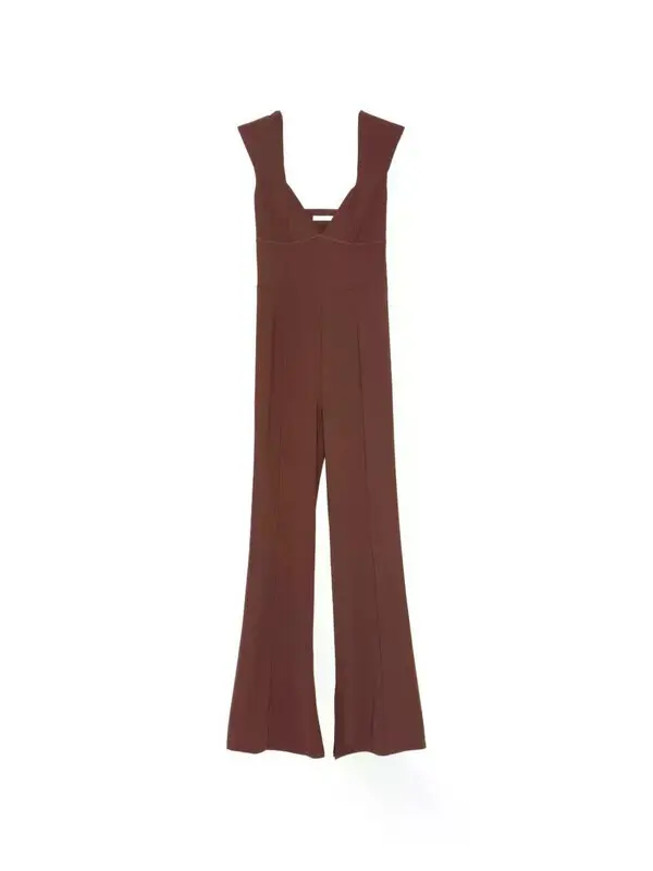 Patrizia Pepe V-neck Flared Jumpsuit - Brown