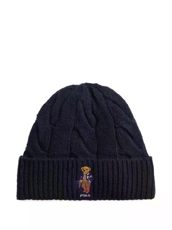 Polo Ralph Lauren Polo Bear Cable Knit Beanie - Blue
