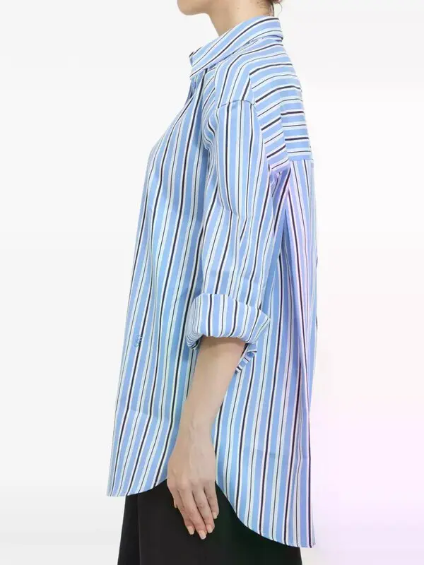 THE FRANKIE SHOP Vertical Stripe Padded Shoulder Shirt