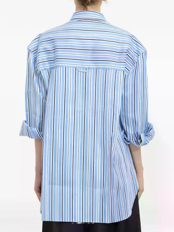 THE FRANKIE SHOP Vertical Stripe Padded Shoulder Shirt