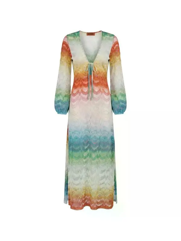 Missoni Zigzag Knit Maxi Dress - Blue