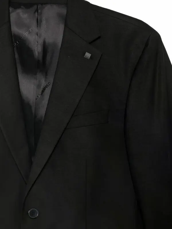 Karl Lagerfeld Notched-lapel Single-breasted Blazer - Black