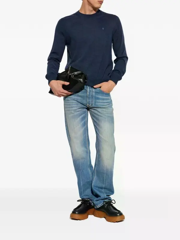 Alexander McQueen Skull Embroidered Wool Sweater