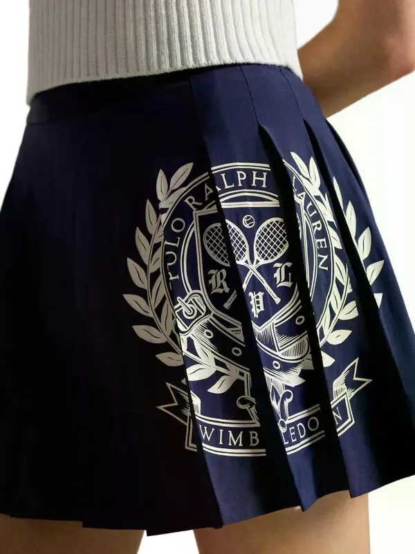 Polo Ralph Lauren Wimbledon Logo Performance Pleated Mini Skirt