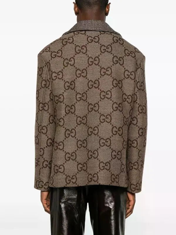 Gucci Maxi Gg-jacquard Wool Jacket