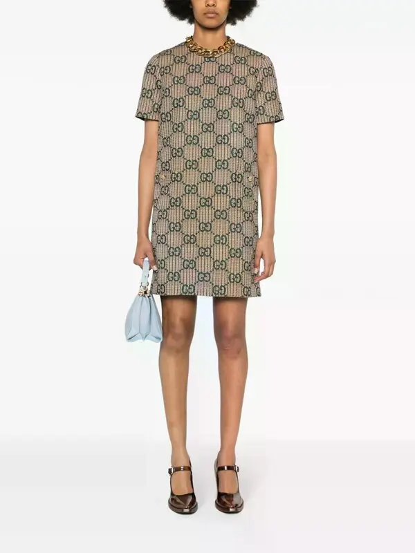 Gucci Gg Jacquard Wool Dress