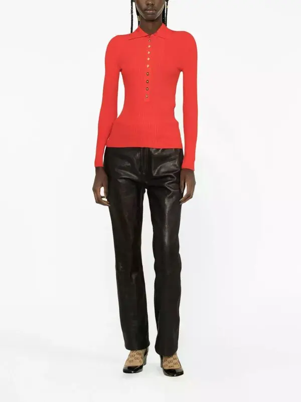 Gucci Ribbed Knit Polo Shirt