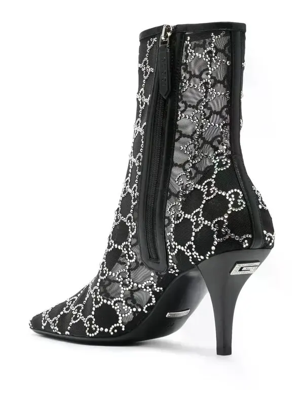 Gucci Embellished Gg Monogram Ankle Boots