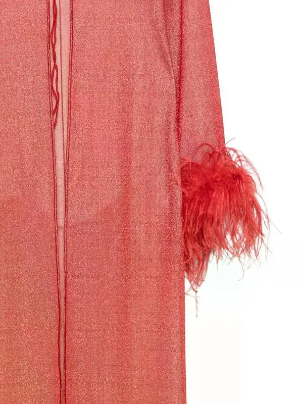 Oseree Feather-trim Beach Cover-up