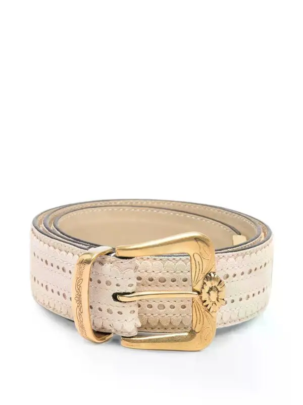 Ermanno Scervino Laser-cut Leather Belt - Neutrals