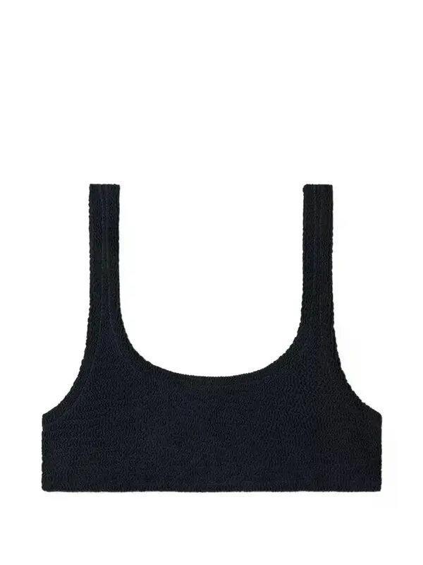 MC2 SAINT BARTH Naima Crinkled-finish Bikini Top - Black