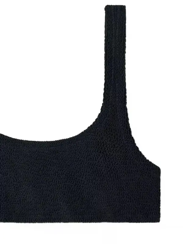 MC2 SAINT BARTH Naima Crinkled-finish Bikini Top - Black