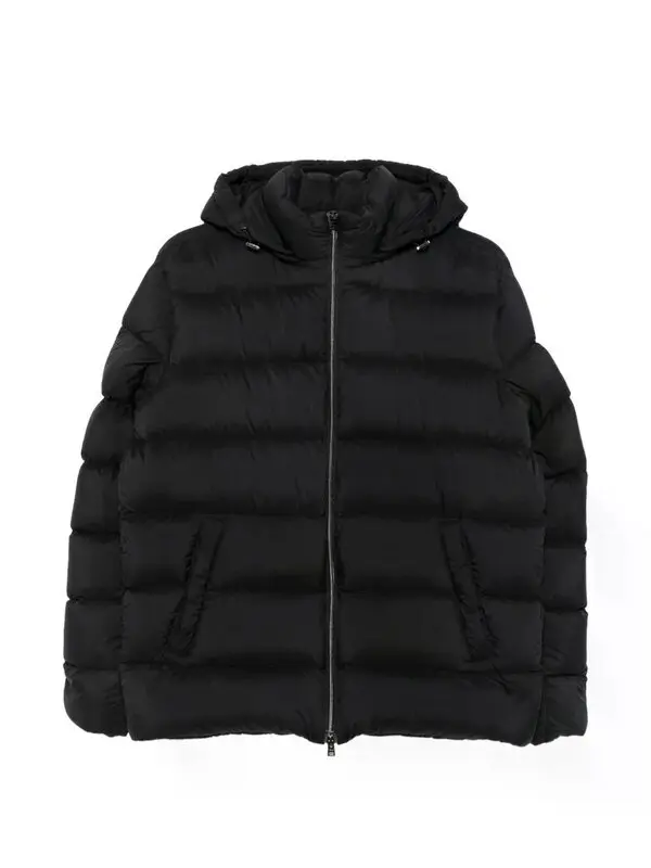 Herno Quilted Hooded Jacket - Black