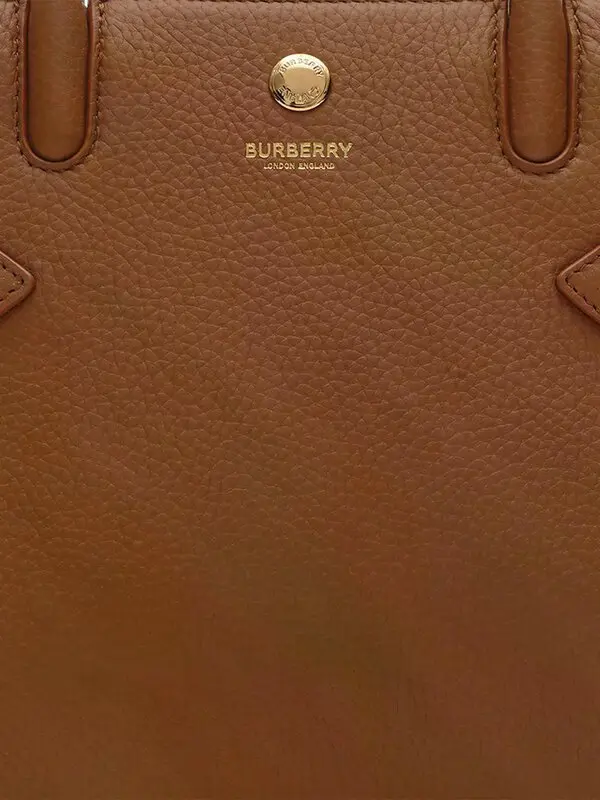 Burberry Grainy Calf Leather Mini Bag With Polished Logo Studs - Brown