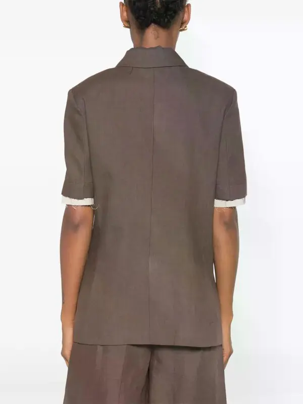 VICOLO Double-breasted Short Sleeve Blazer