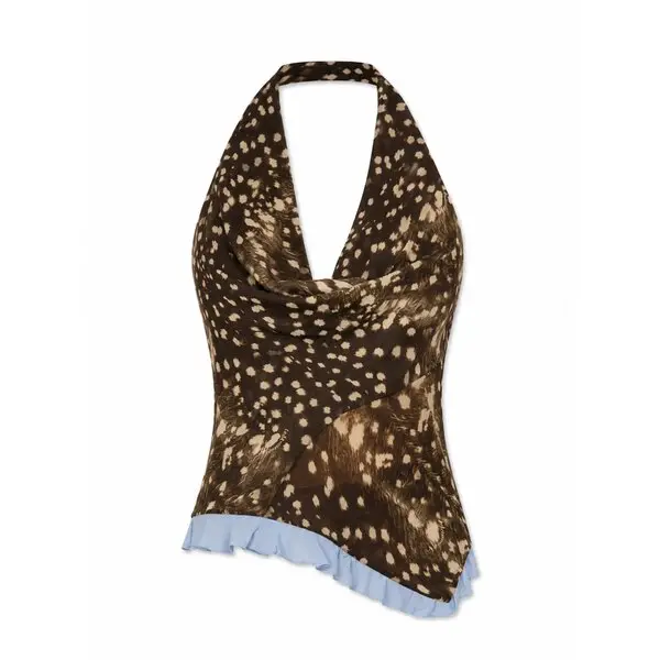 Carmen Says Ice Noir Animal Print Top - Black