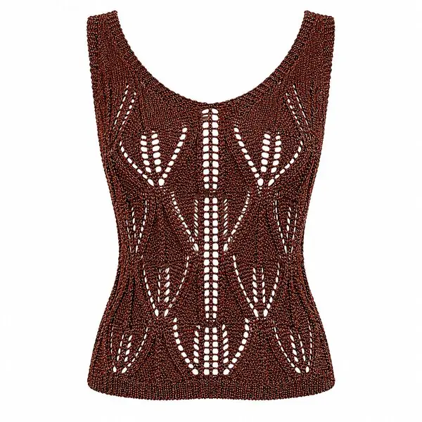 CHIARELLA Shim Knitted Top- Copper - Brown