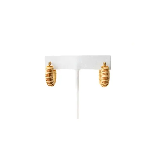 WHALE TAIL WEAVING Neutrals / Single Stave Earrings - Brown