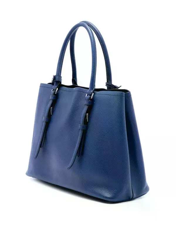 Prada Saffiano Leather Convertible Tote - Blue