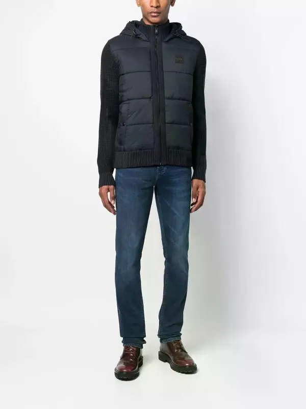BOSS Indigo Cotton Blend Slim Cut Jeans With Logo Patch - Blue