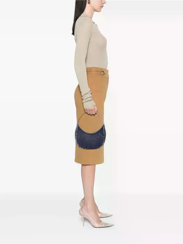 Burberry House Check Trimmed Denim Shoulder Bag