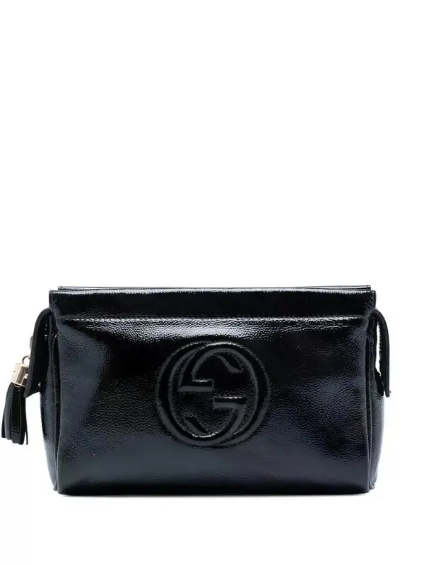 Gucci 2000-2015 Patent Soho Cosmetic Pouch - Black