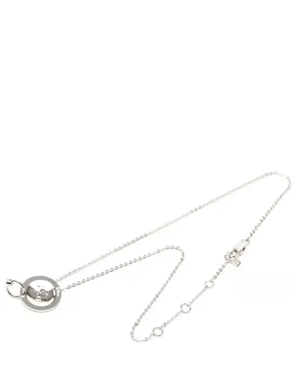 Dior Brass Button Pendant Necklace - Silver