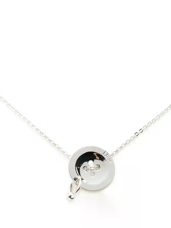 Dior Brass Button Pendant Necklace