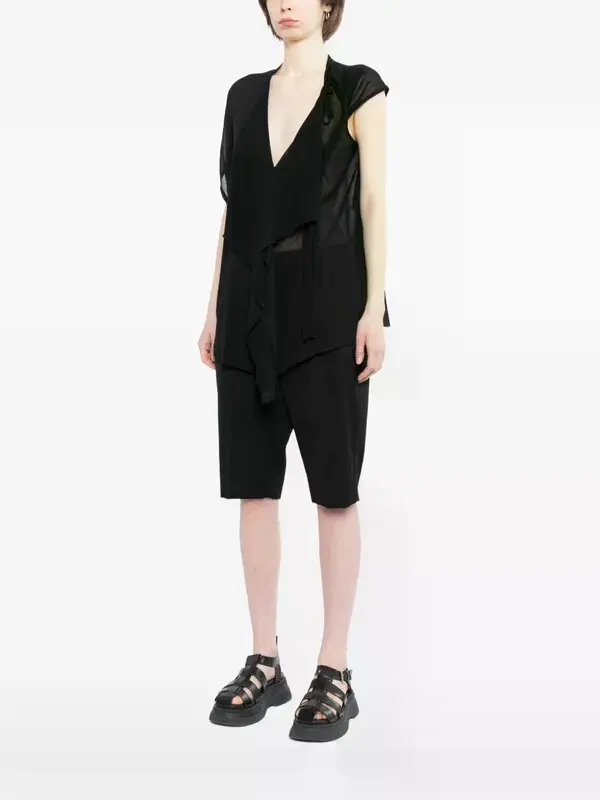 Yohji Yamamoto Asymmetric Draped V-neck Sleeveless Top
