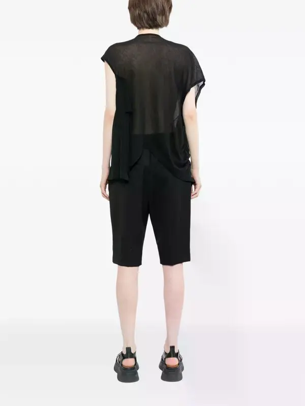 Yohji Yamamoto Asymmetric Draped V-neck Sleeveless Top