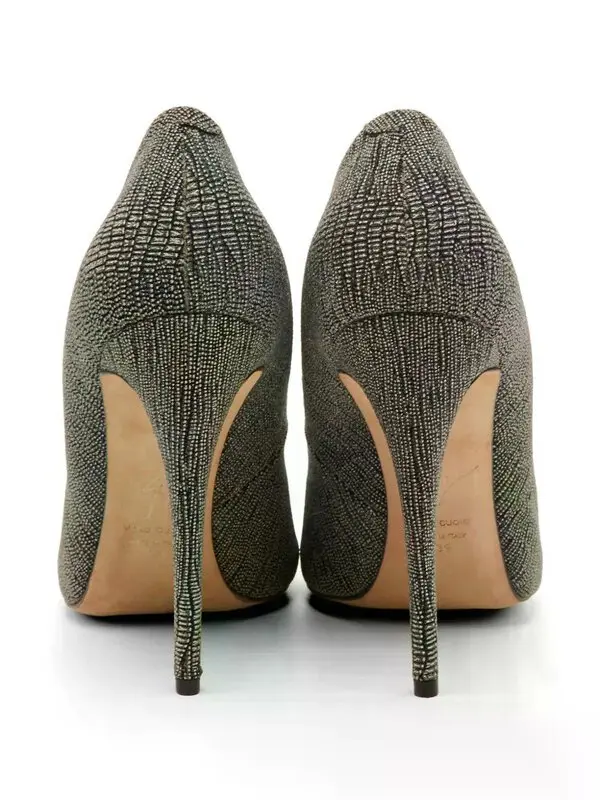 GIUSEPPE ZANOTTI Embossed Peep-toe Pumps - Grey