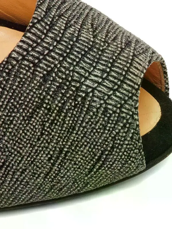 GIUSEPPE ZANOTTI Embossed Peep-toe Pumps - Grey