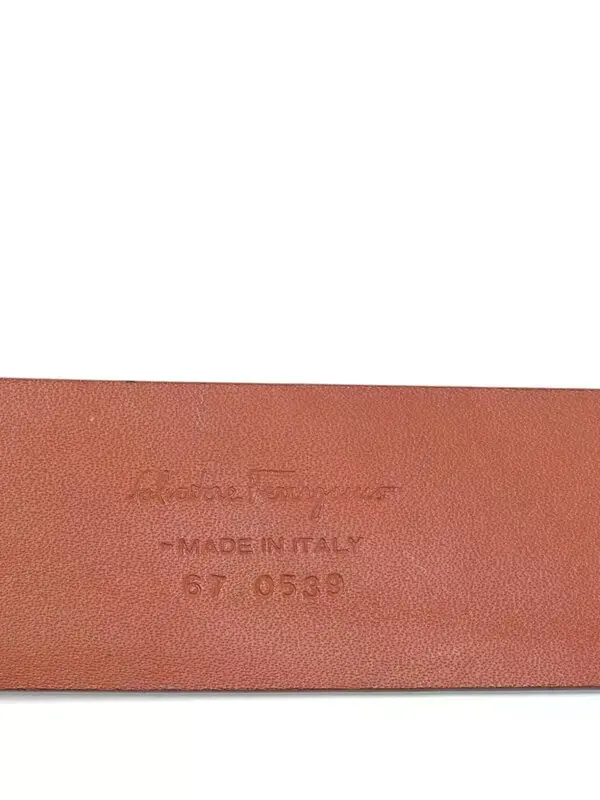FERRAGAMO Leather Belt With Silver-tone Buckle - Brown