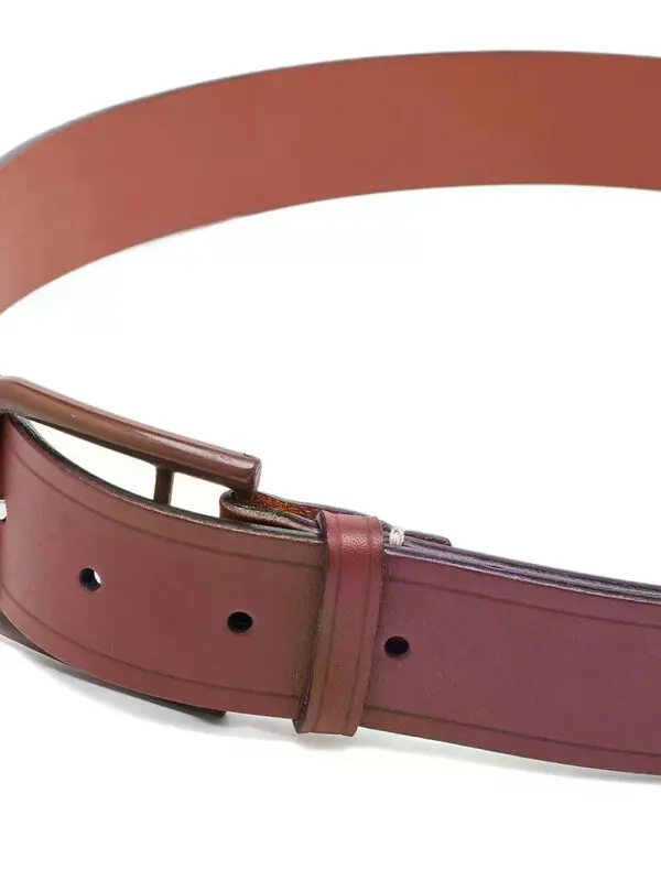 FERRAGAMO Leather Belt With Silver-tone Buckle