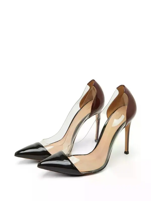 GIANVITO ROSSI Plexi Pointed-toe Pumps - Red
