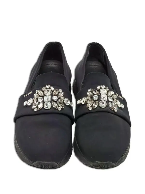 Prada Embellished Slip-on Sneakers