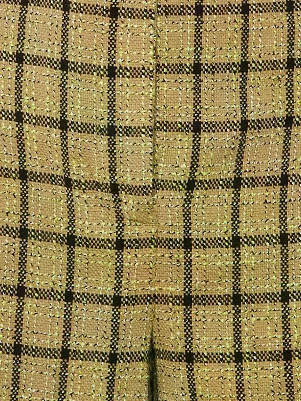 GANNI Checked Pleated Tweed Shorts