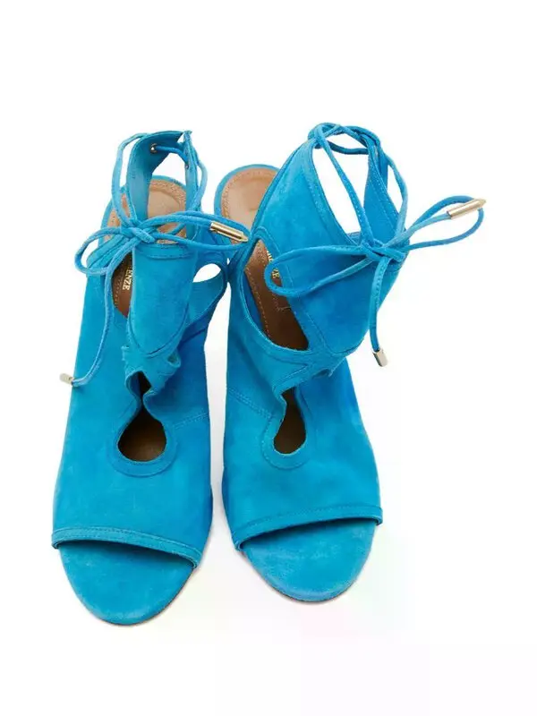 AQUAZZURA Suede Lace-up Stiletto Sandals