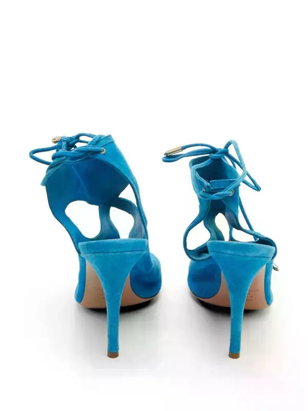 AQUAZZURA Suede Lace-up Stiletto Sandals