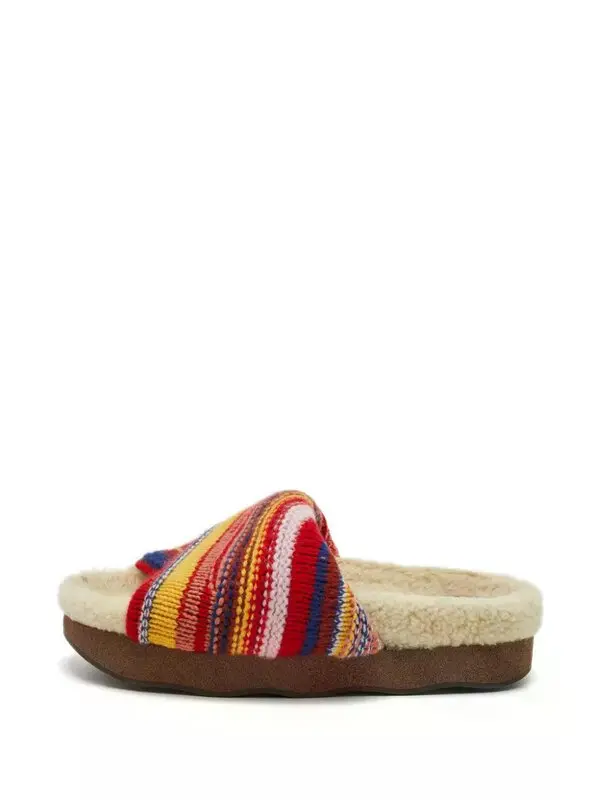 Chloé Shearling Platform Sandals