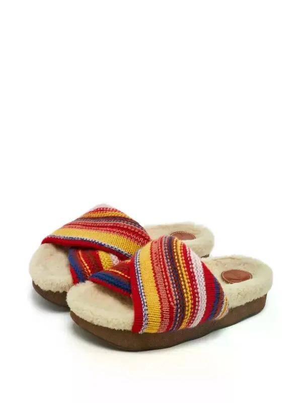 Chloé Shearling Platform Sandals