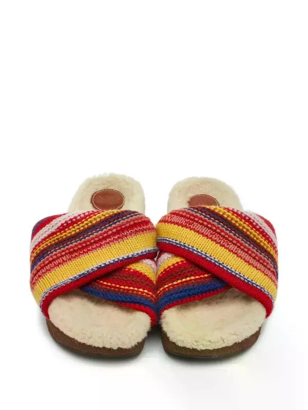 Chloé Shearling Platform Sandals