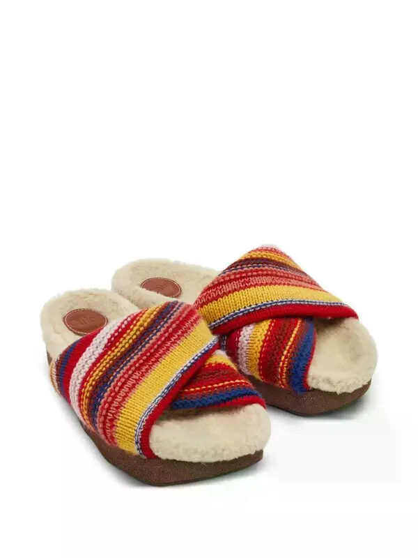 Chloé Shearling Platform Sandals