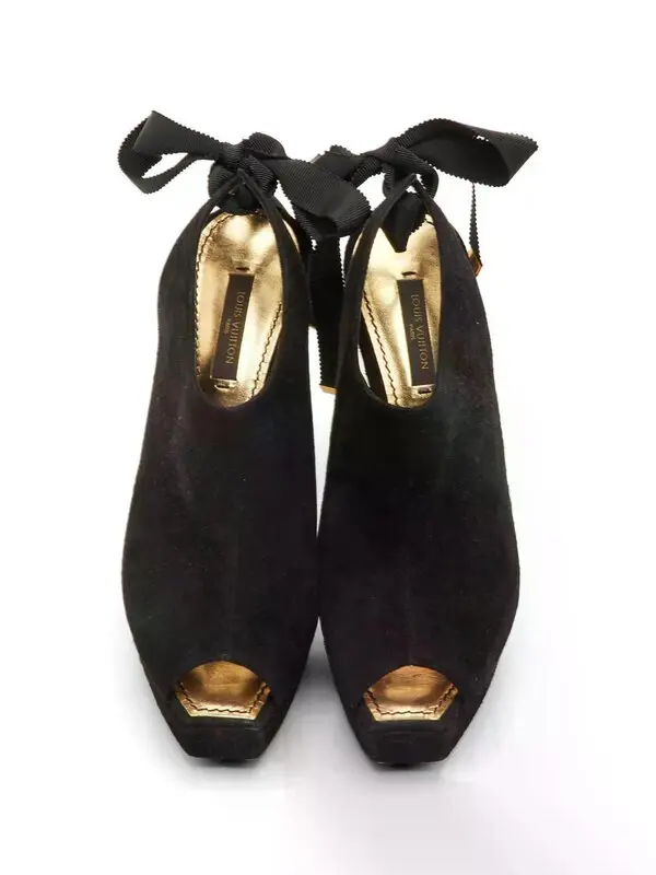 LOUIS VUITTON Suede Heeled Sandals