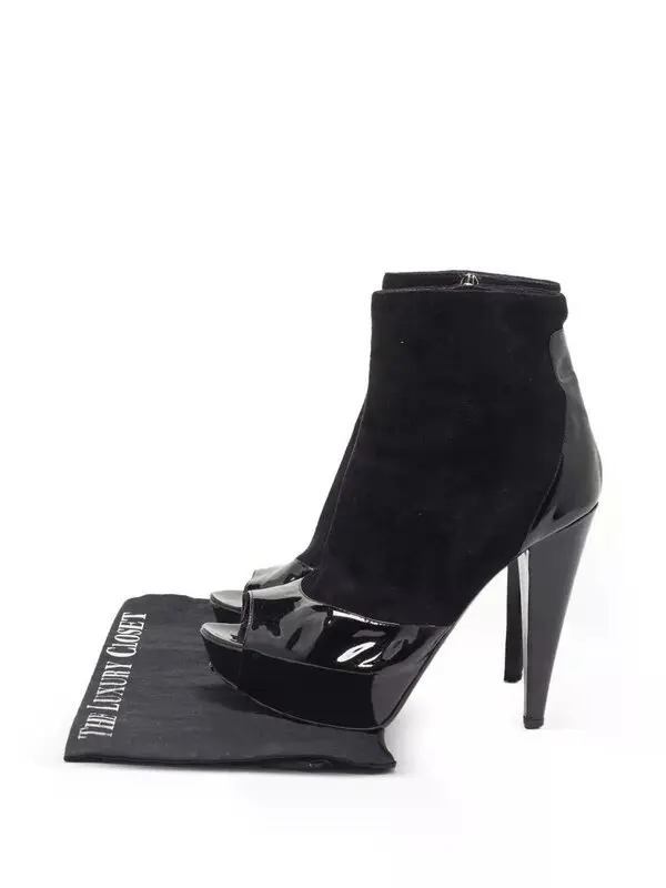 SERGIO ROSSI Peep Toe Platform Ankle Boots