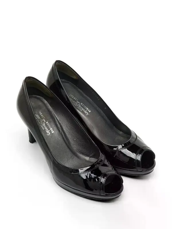STUART WEITZMAN Patent Leather Peep-toe Pumps